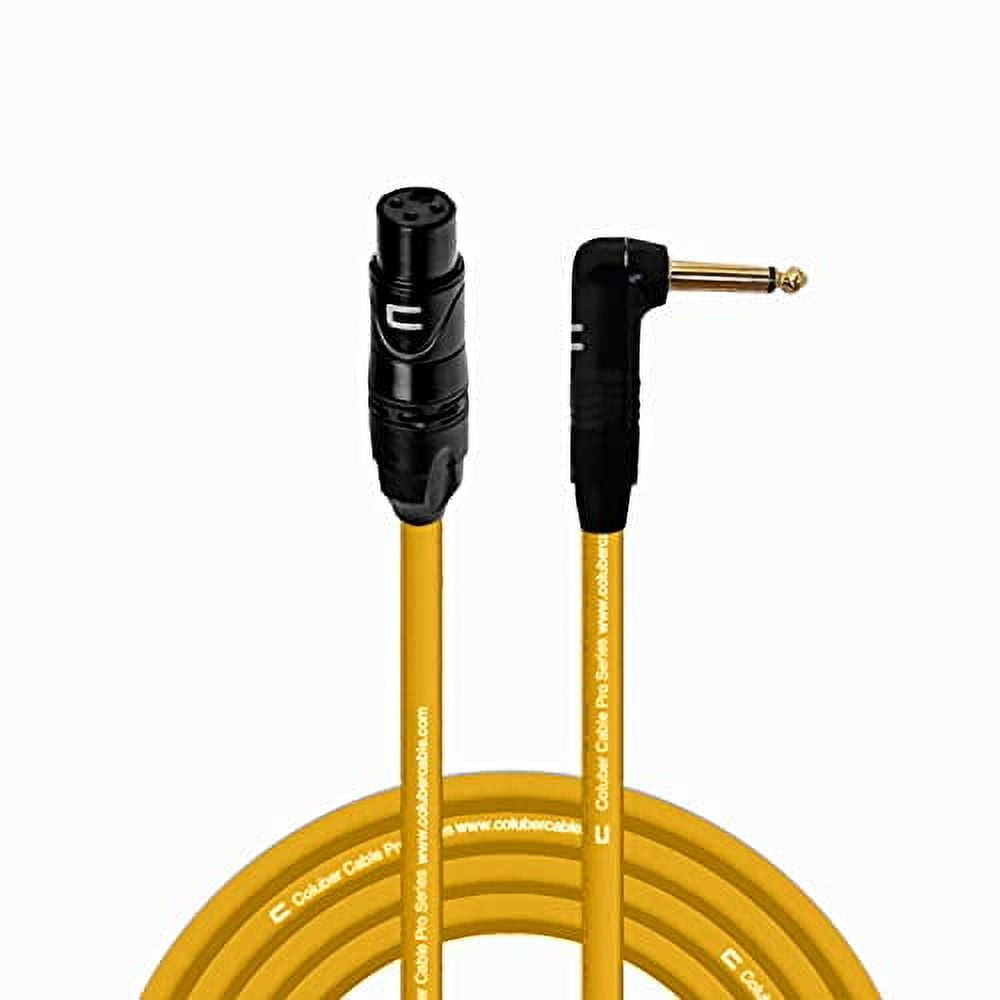 Unbalanced XLR Cable Female to Right Angle 1/4" TS - 25 Feet Yellow ...