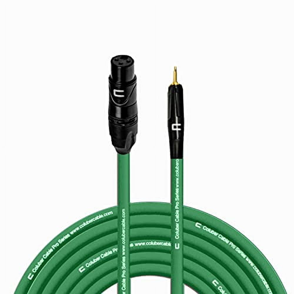 Unbalanced XLR Female Cable to 3.5 TS Male - 35 Feet Green - Pro 3-Pin ...