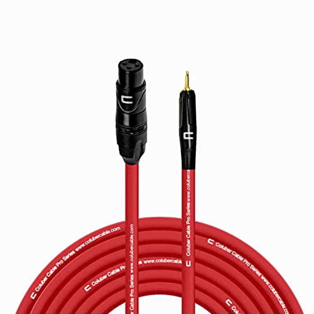 Unbalanced XLR Female Cable to 3.5 TS Male - 35 Feet Red - Pro 3-Pin ...