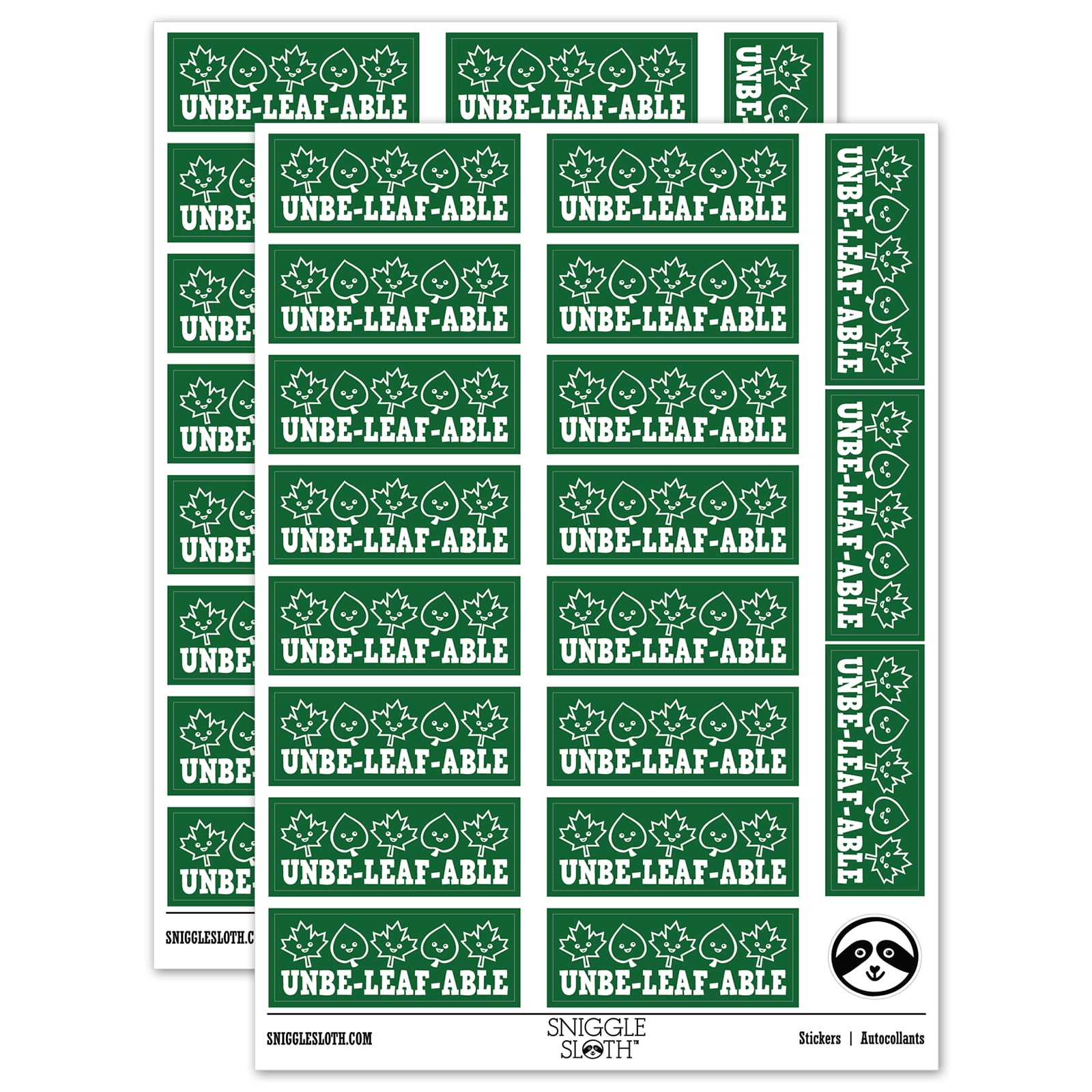 Unbe-leaf-able Unbelievable Work Teacher Student School Sticker Set ...