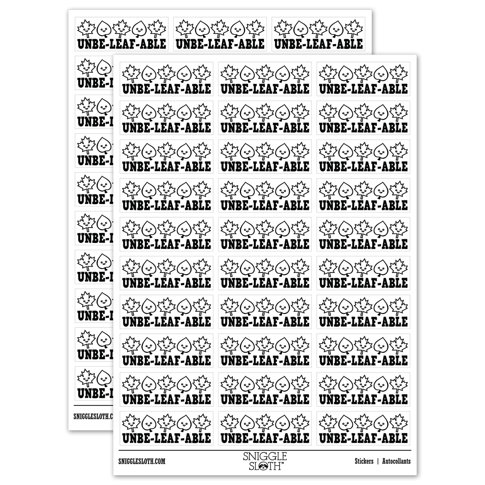 Unbe-leaf-able Unbelievable Work Teacher Student School Sticker Set ...