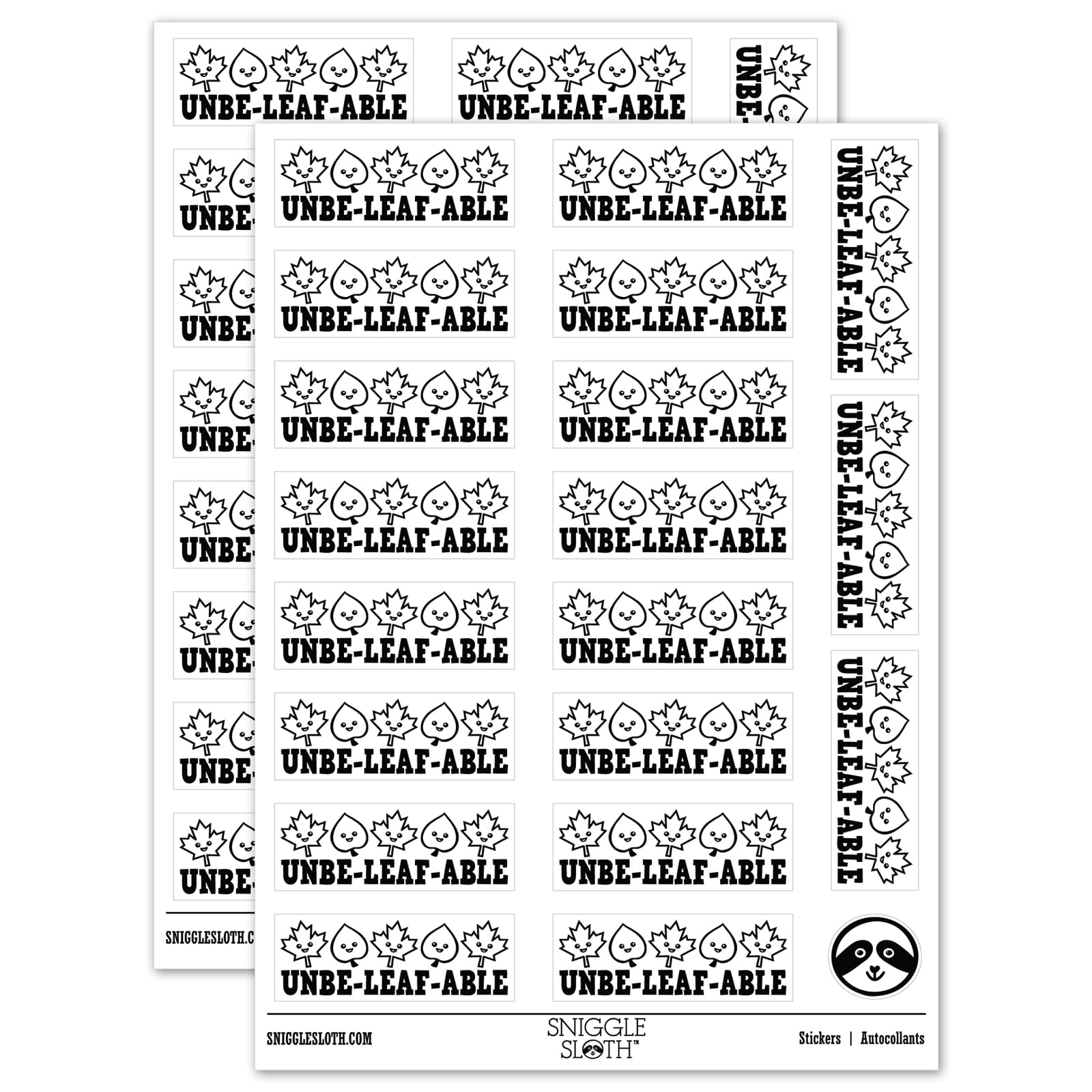 Unbe-leaf-able Unbelievable Work Teacher Student School Sticker Set ...