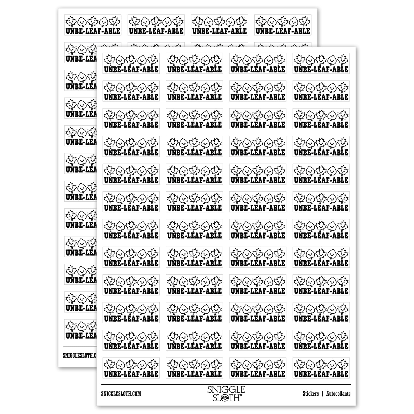 Unbe-leaf-able Unbelievable Work Teacher Student School Sticker Set ...