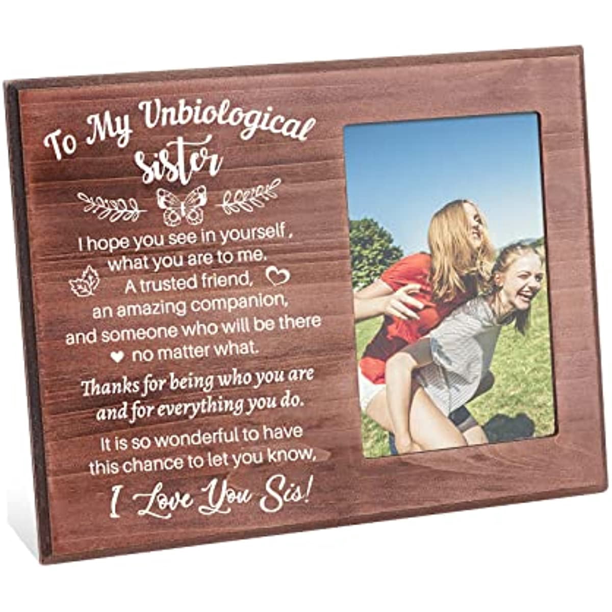To My Unbiological Sister Picture Frame Photo Frame with Warm Words ...