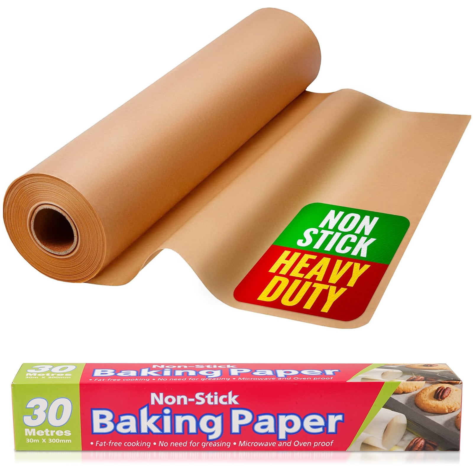 Unbleached 12in x 98 ft Parchment Baking Paper Roll - 98 Sq.Ft for ...