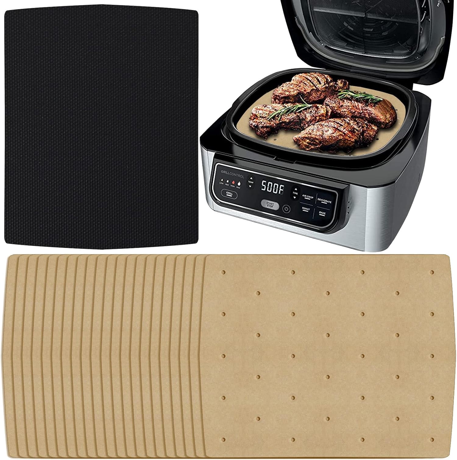 Unbleached Air Fryer Paper, 100 count Perforated Disposable Air Fryer ...