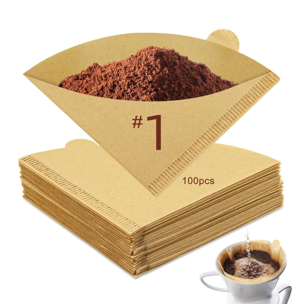 Unbleached Coffee Filter Papers V01/V02 50/100pcs Natural Wood Pulp ...