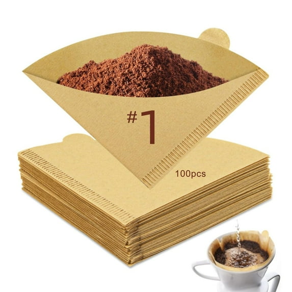 Unbleached Coffee Filter Papers V01/V02 50/100pcs Natural Wood Pulp ...