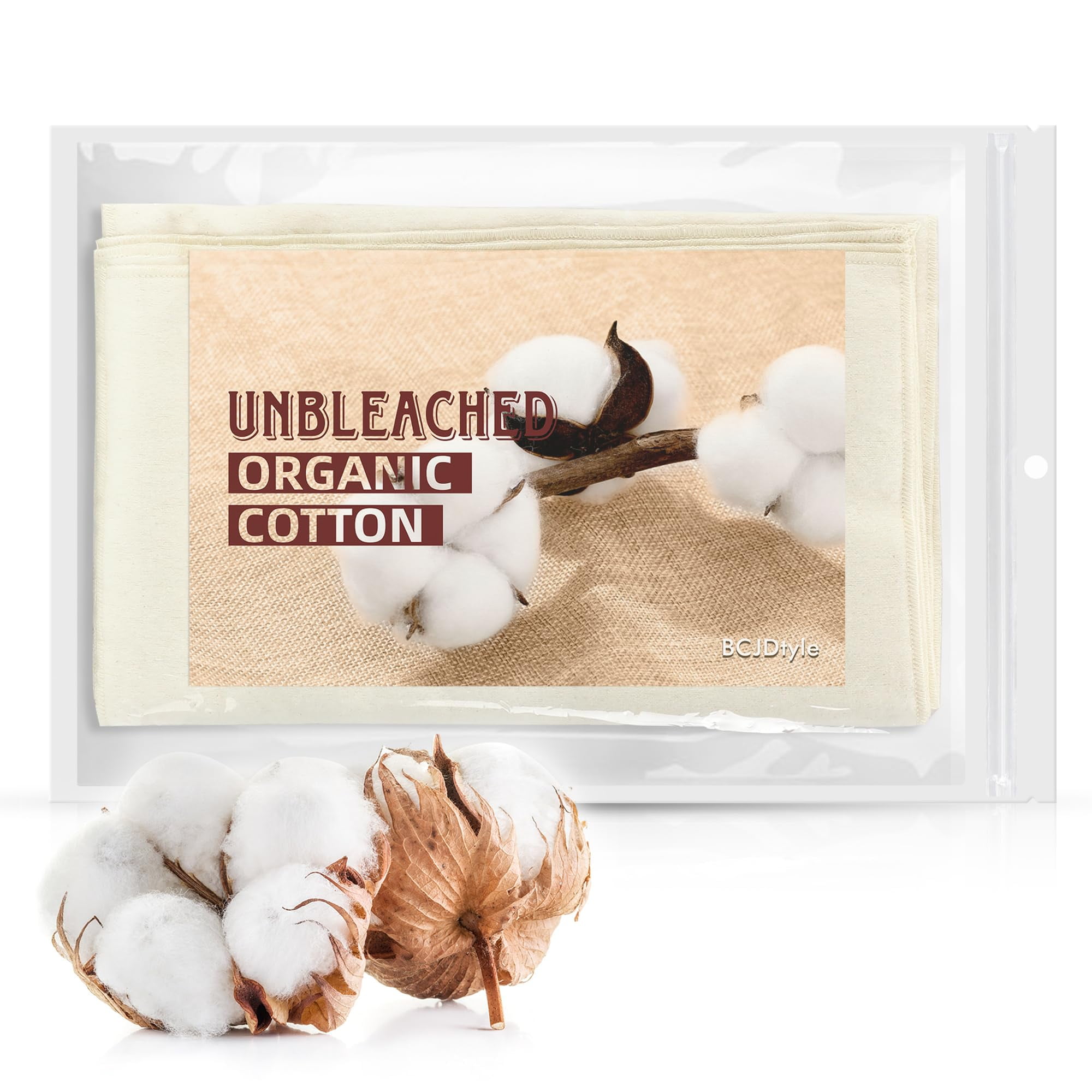 Unbleached Organic Cotton Wool Flannel for Castor Oil Pack: Dye-Free ...