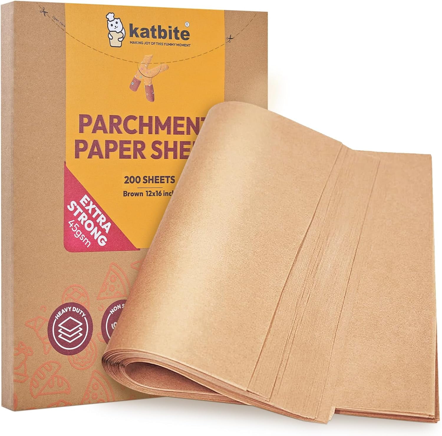 Unbleached Parchment Paper for Baking, Precut Parchment Paper Sheets ...