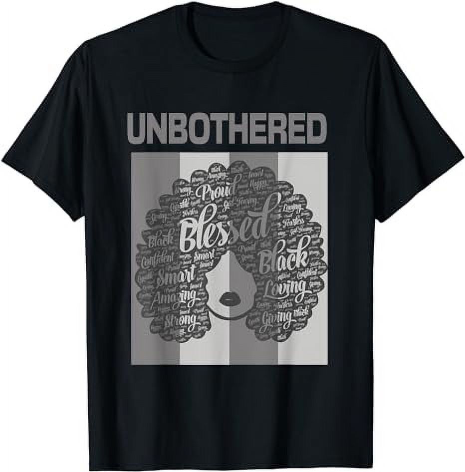 Unbothered and Blessed Black Woman With Afro Words T-Shirt - Walmart.com