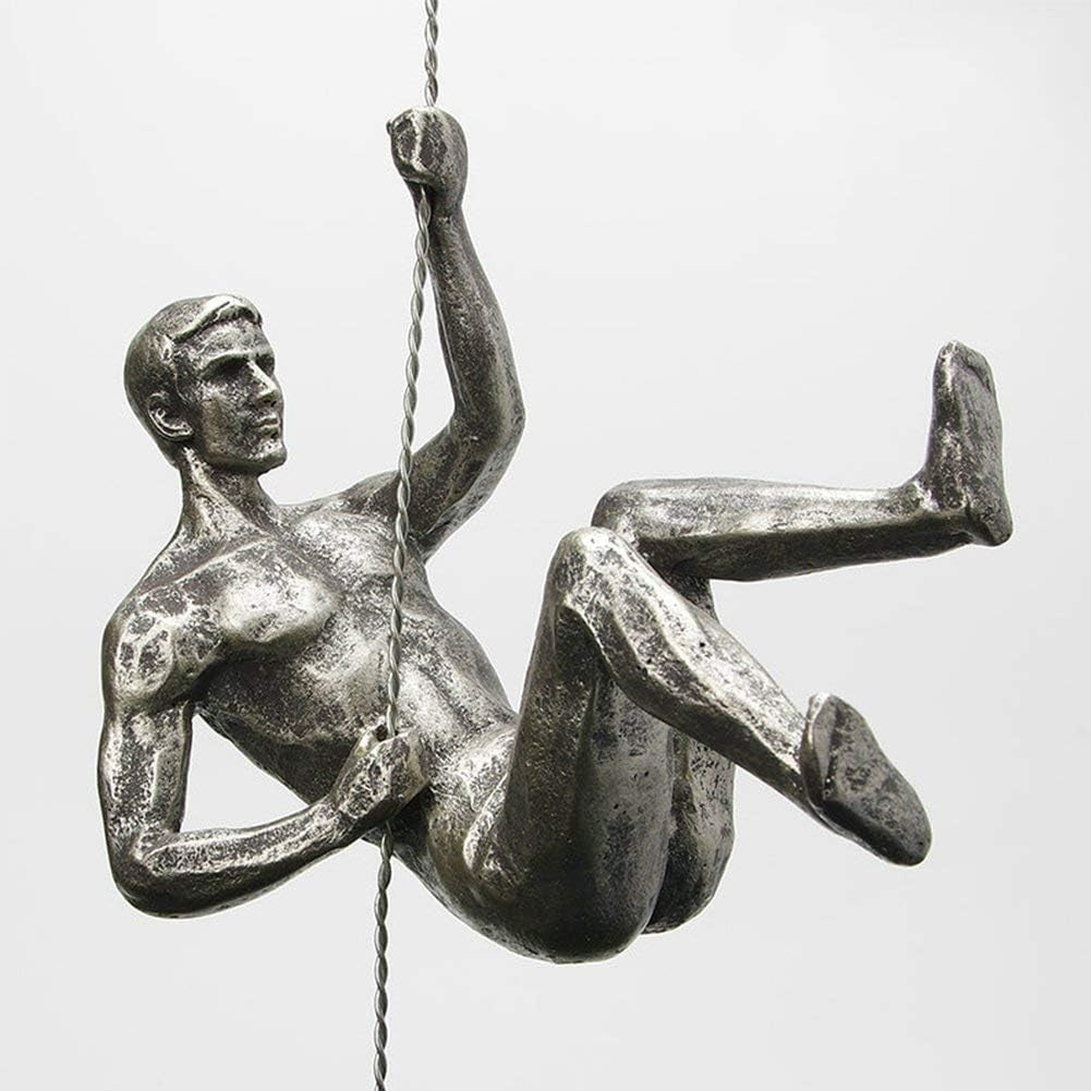 Unbound Resin Climbing Man Wall Sculptures Creative Hand-Finished ...