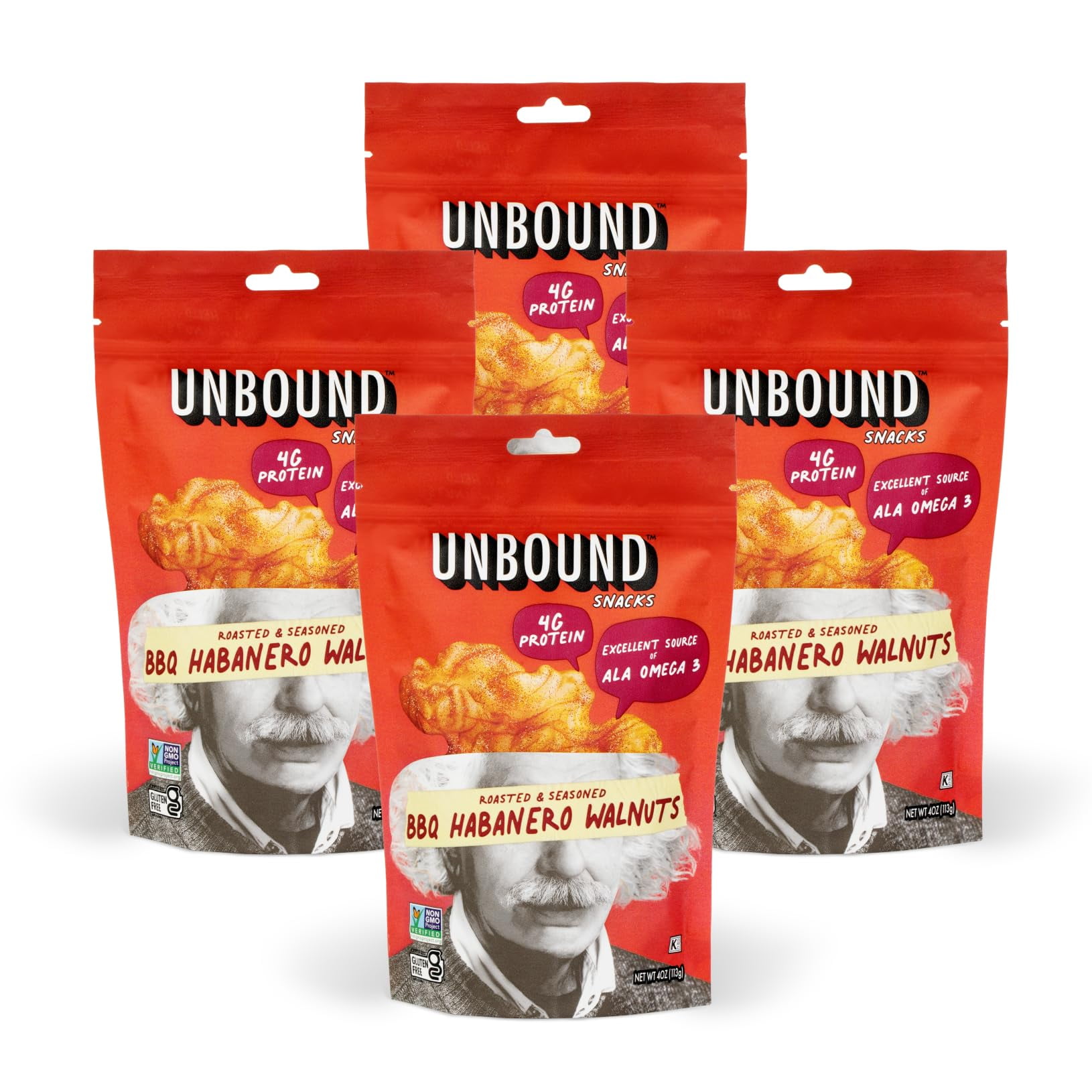 Unbound Snacks Flavored Nuts XEF1 - BBQ Habanero Walnuts, of 4 ...