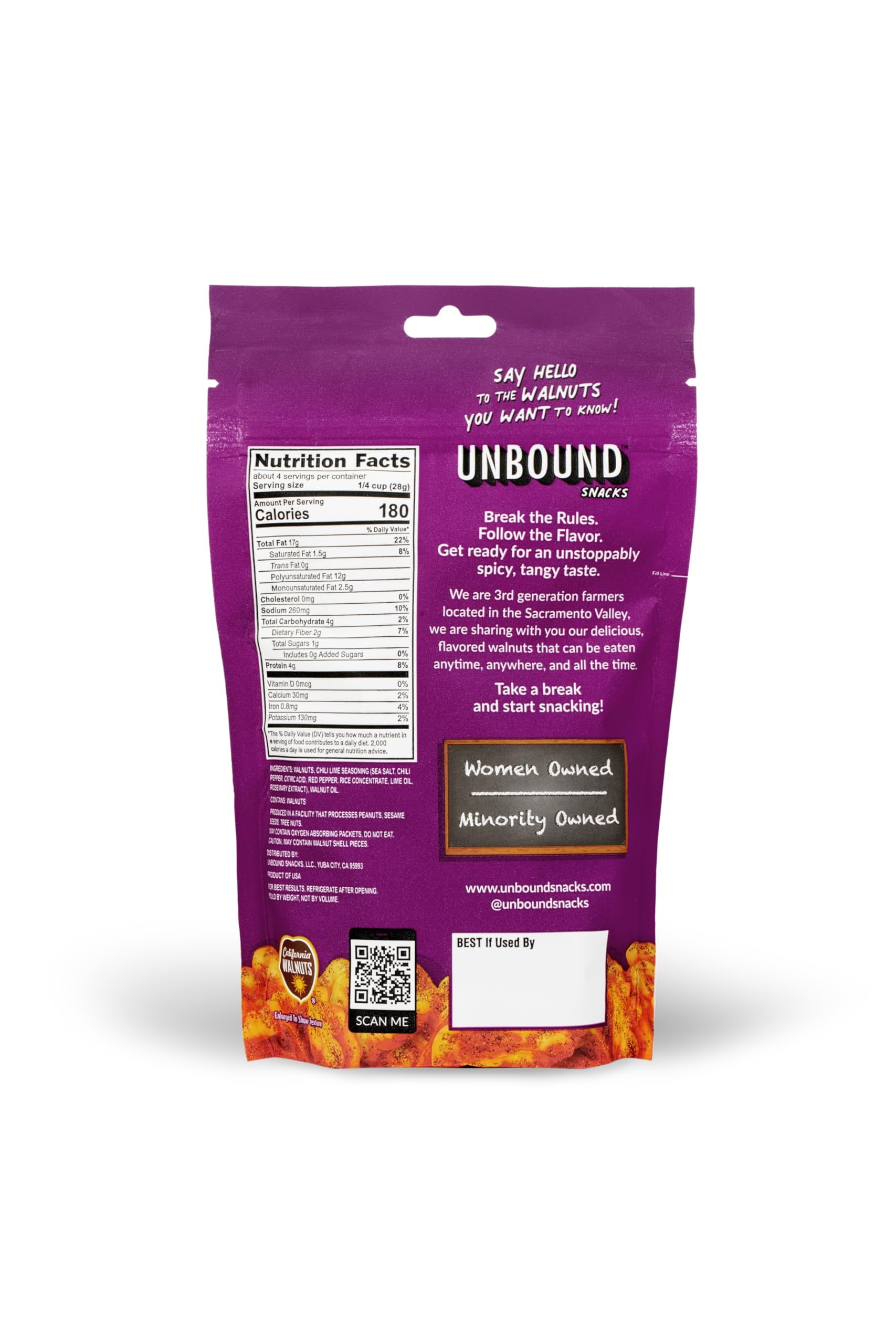 Unbound Snacks Flavored SCH4 Nuts - Chili Lime Walnuts, 4 of 4 ...