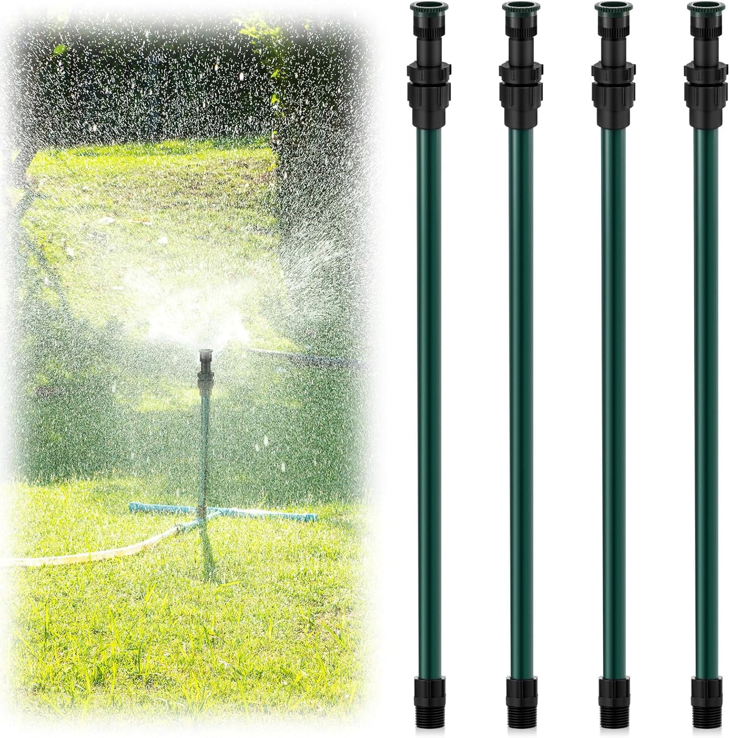 Unbrand 4 Pcs Aluminum 26-48" Expandable Sprinkler Riser Adjustable ...