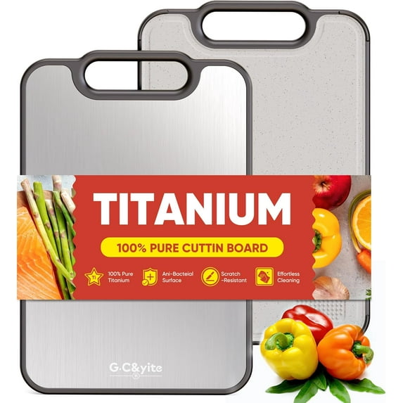 Unbrand Titanium Cutting Board for kitchen, Lightweight No Toxic Double ...