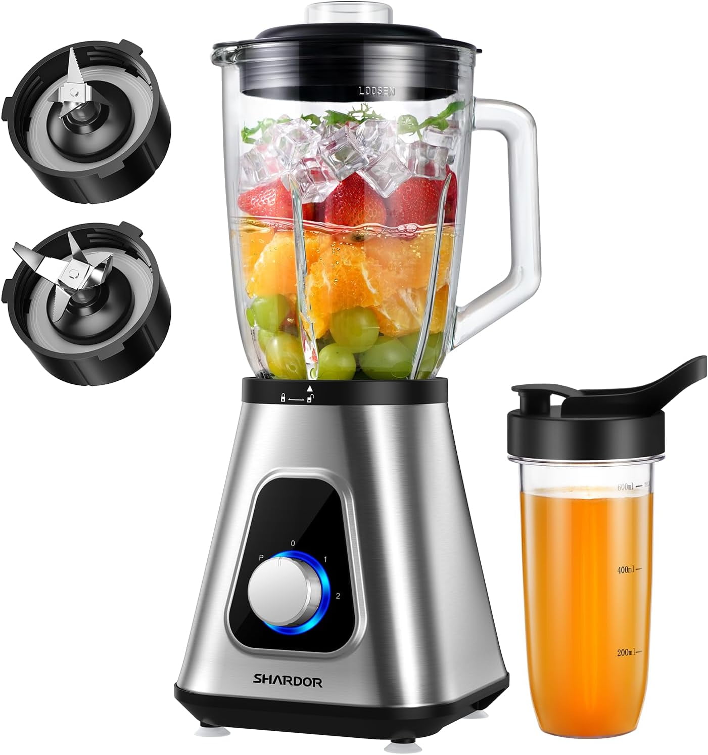 Unbranded 1200W Blenders for Smoothies and Shakes, 52 Oz Countertop Blender & 22 Oz Personal ...