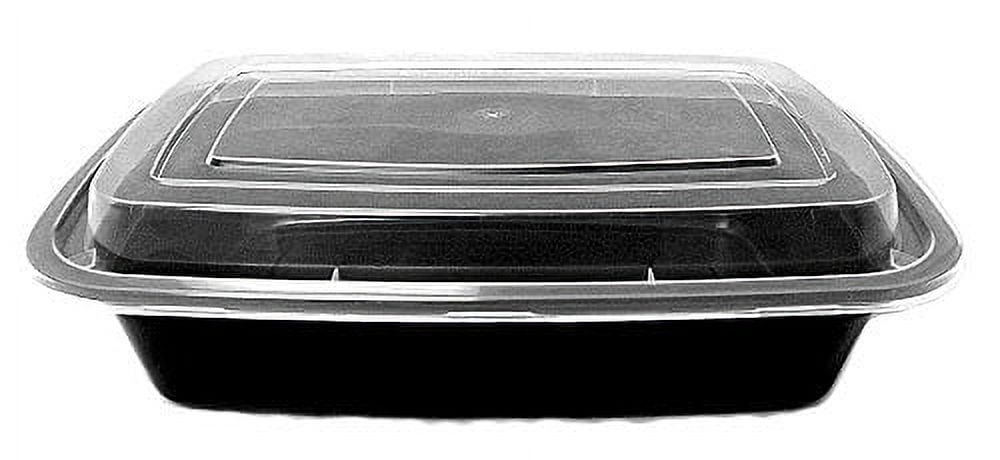 Unbranded 38 oz. Black Rectangular Microwaveable Food Take-Out ...