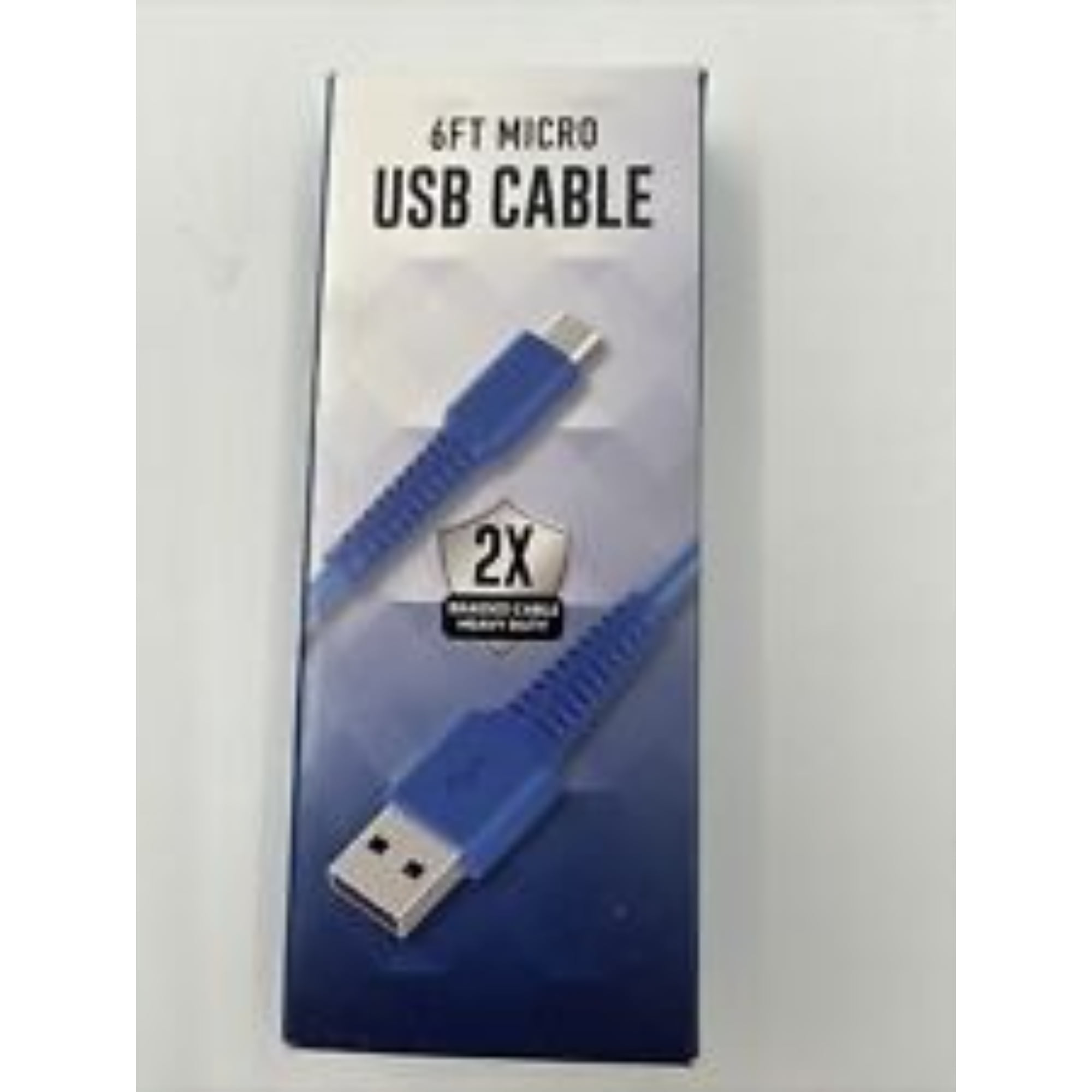Unbranded 6ft Micro USB 2x Stronger Braided Cable, Blue - Durable ...