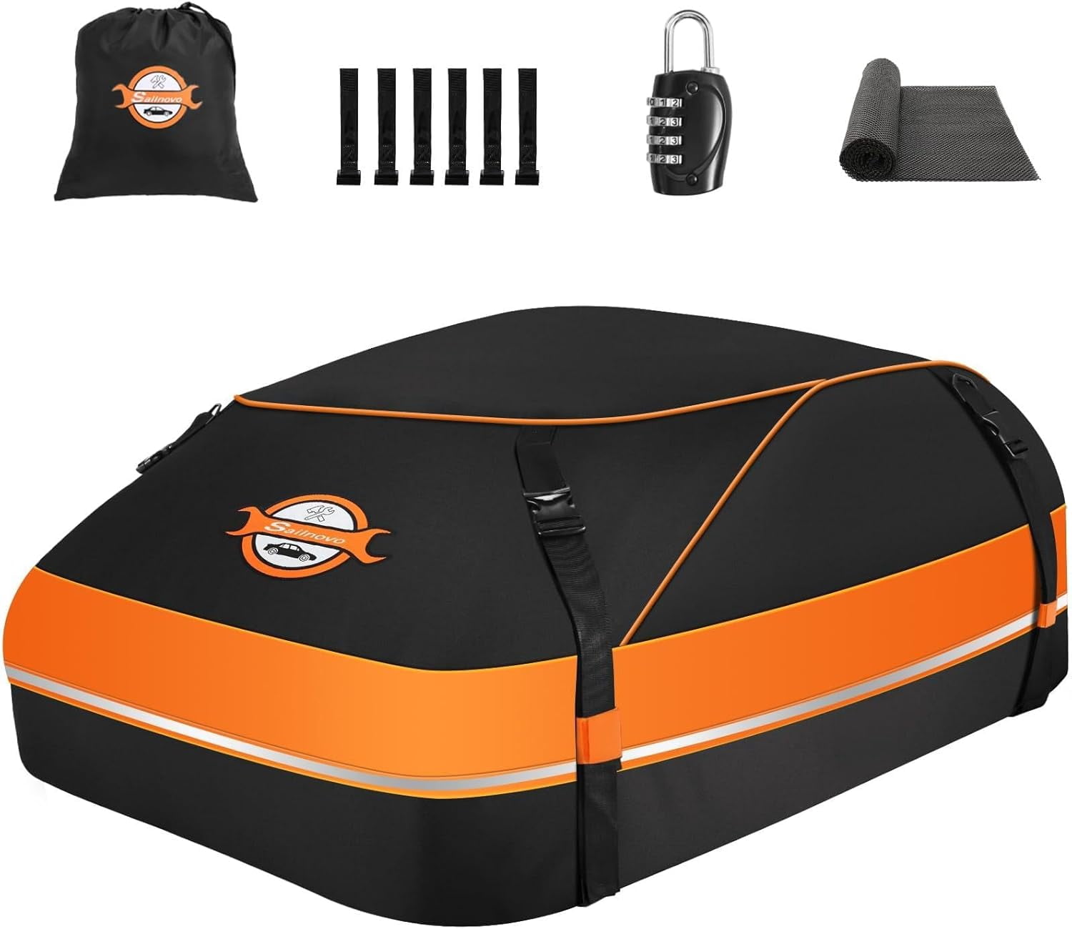 Unbranded Aerodynamic Rooftop Cargo Carrier Bag, 15 Cubic Feet ...