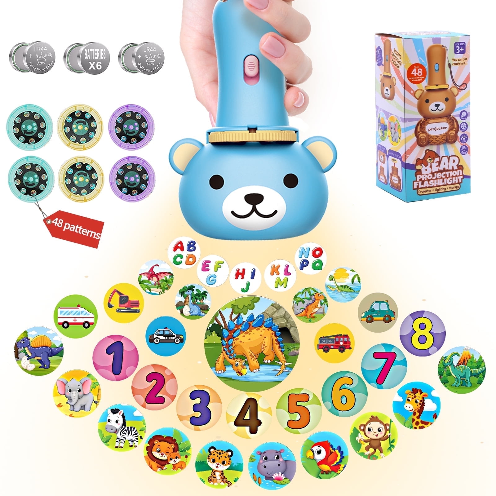 Unbranded Flashlight Color Projector with 48 Patterns, Educational Toys ...