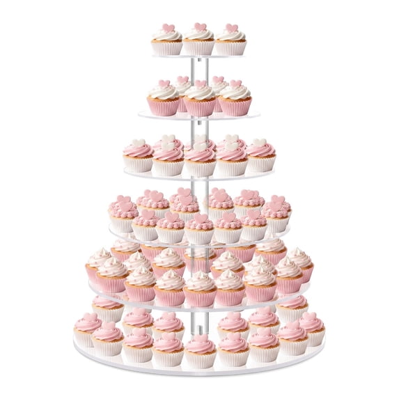 Unbranded Large 7 Tier Cupcake Stand for 100 Cupcakes, Clear Round ...