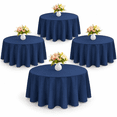 Unbranded Navy Blue 70 Inch Round 4 Pack Polyester Washable Tablecloths ...