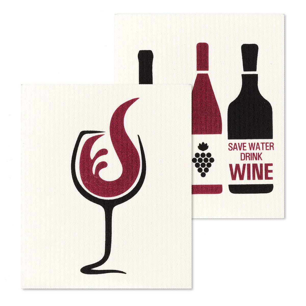 Unbranded Set Of 2 Wine & Bottles Dishcloth - Walmart.com