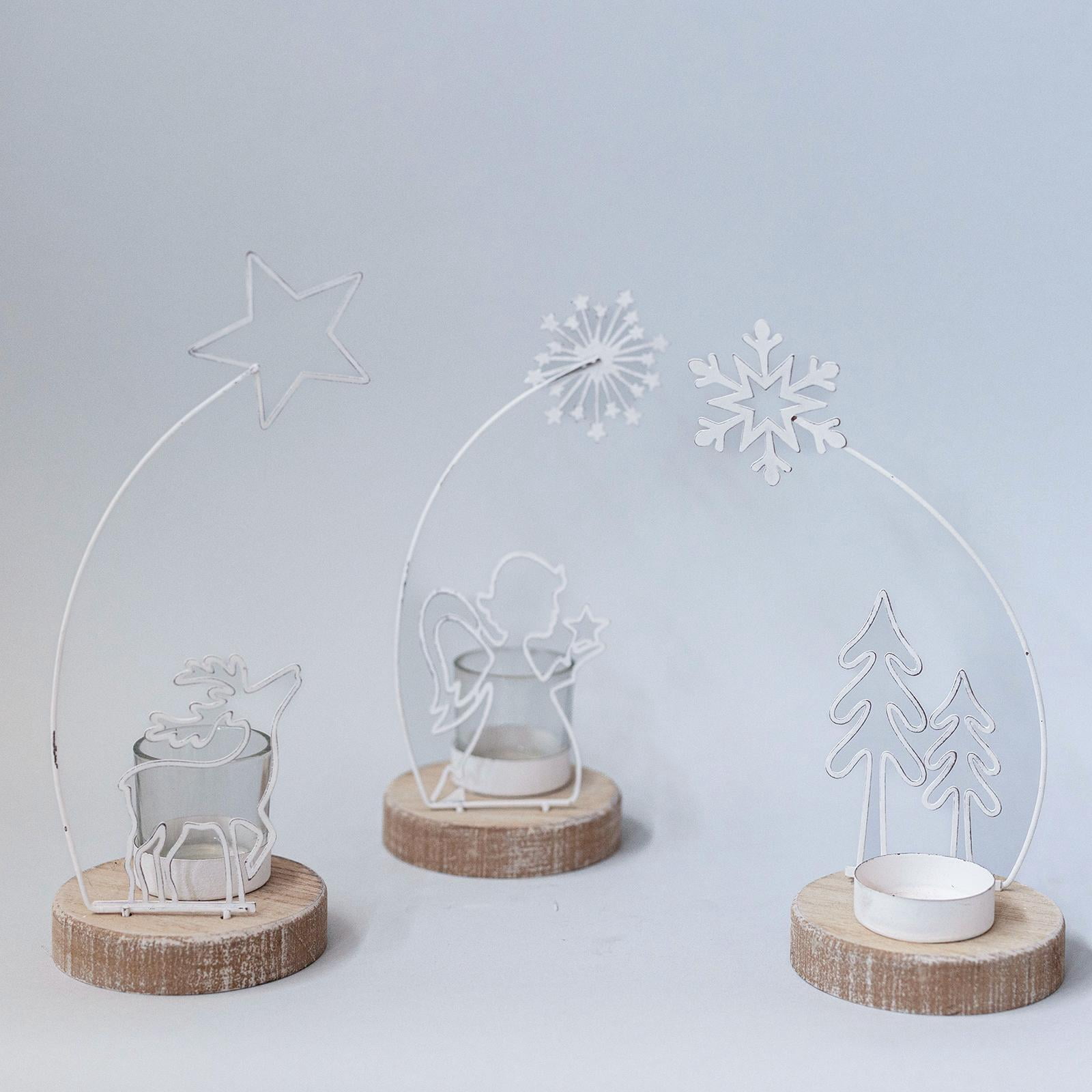 Unbranded Set Of 3 Angel With Starburst Wand, Trees And Snowflake And ...