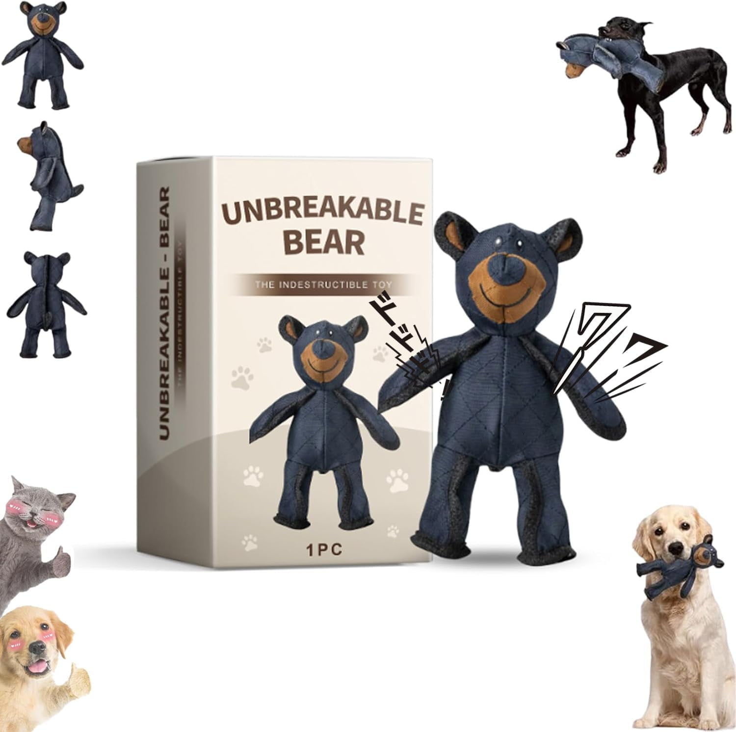 Unbreak Bear Dog Toy, 2025- Unbreakable Extreme Bear Upgraded Version ...
