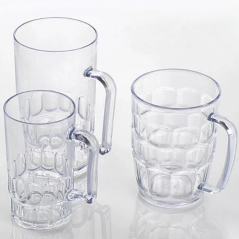 Unbreakable 3 Sizes Acrylic Beer Cup KTV Large Beer Cup Plastic Drinks Cups Breakfast Milk ...