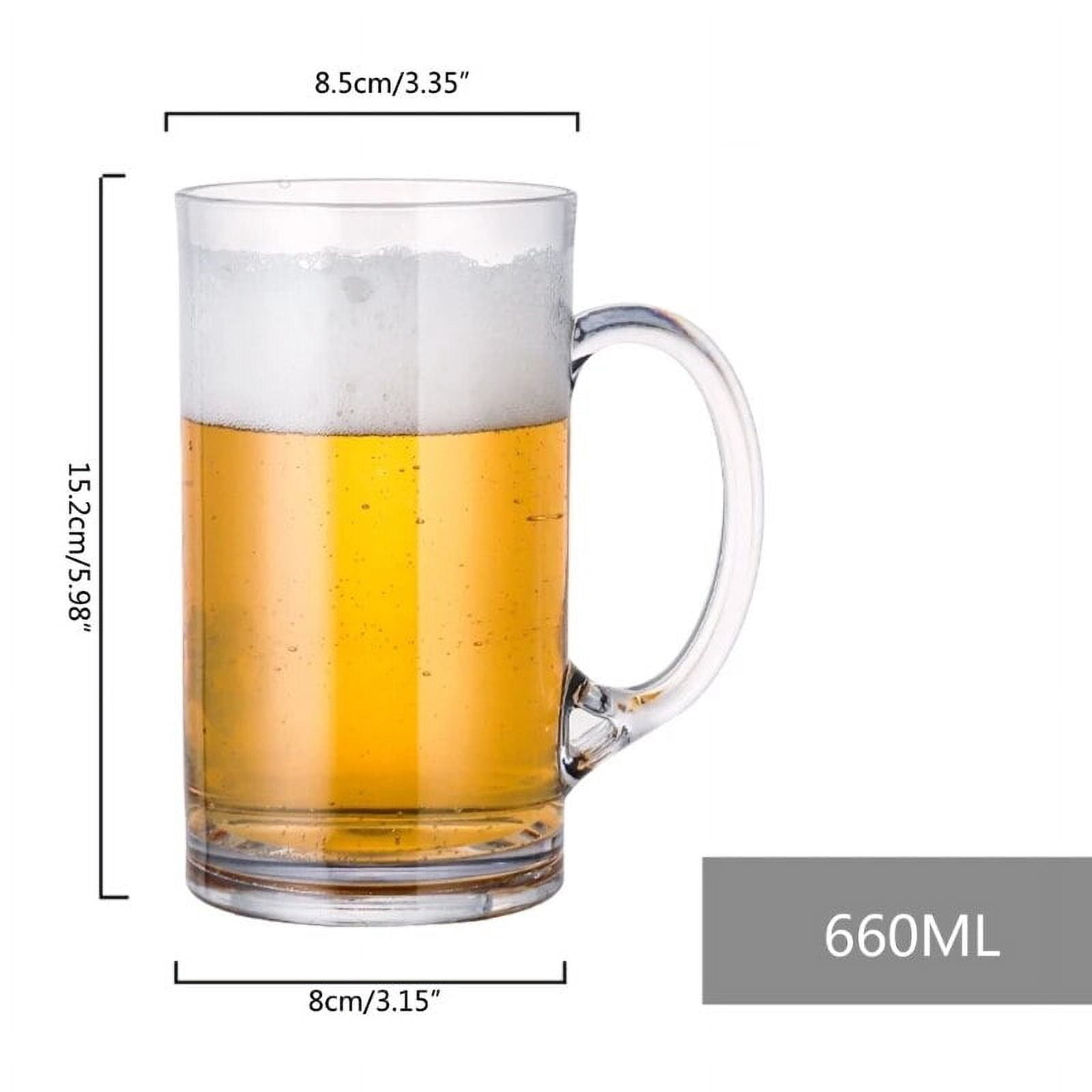 Unbreakable Acrylic Beer Mug Shatterproof Beer Glasses Club Bar Party ...