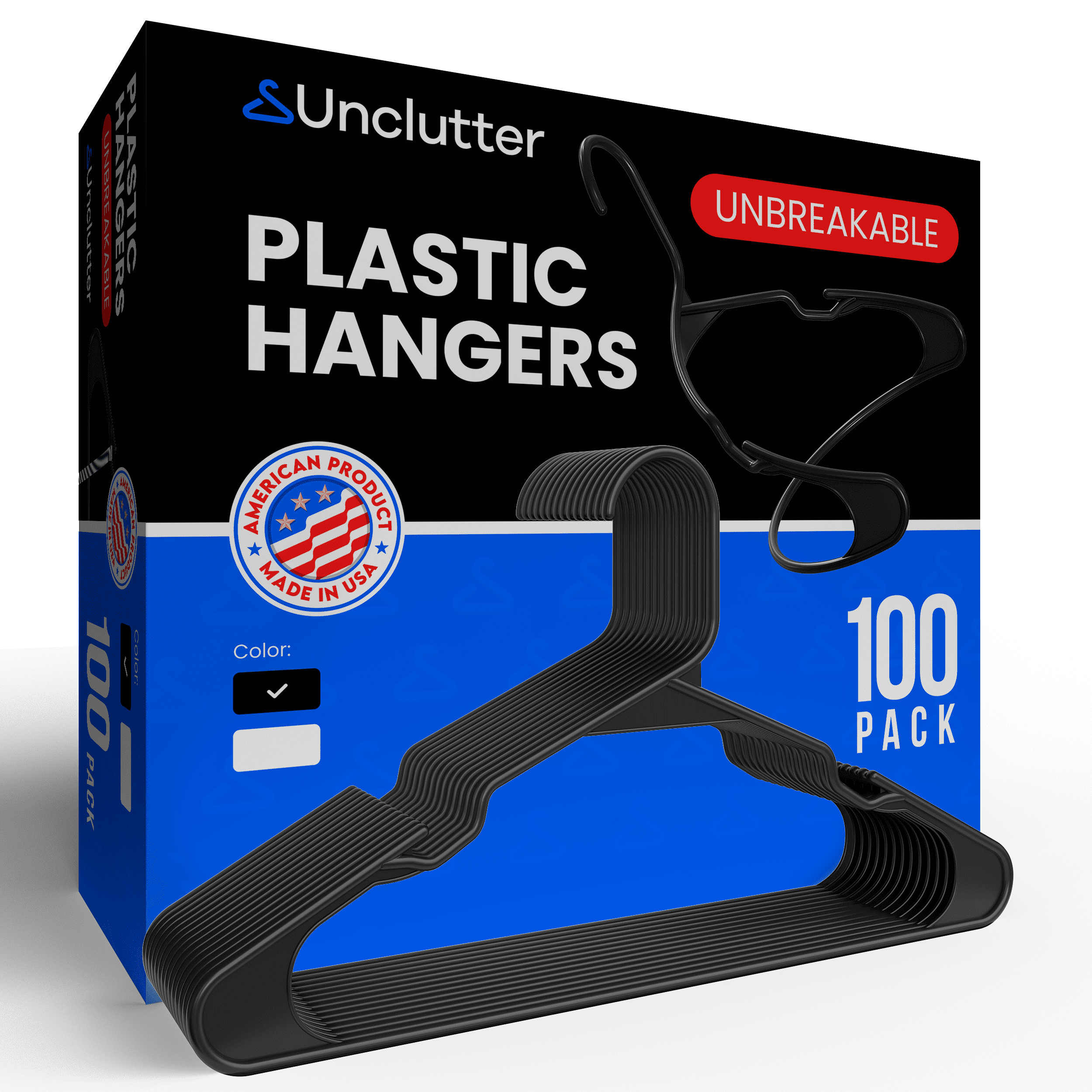 Unclutter Unbreakable Clothes Hangers - 100 Pack - Quality, Strong ...
