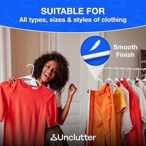 Unbreakable Clothes Hangers by Unclutter, 100 Pack. Quality, Strong ...