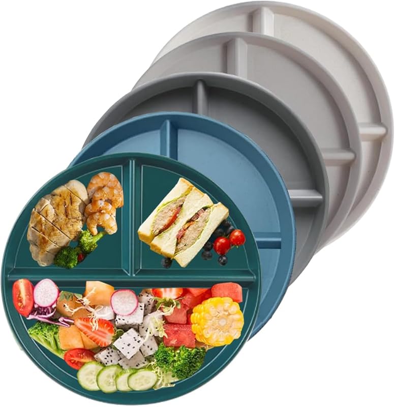 Unbreakable Divided Plates 5PCS for Kids Adults, Compartment Plates ...
