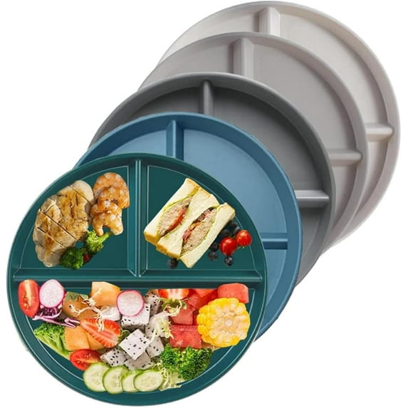 Unbreakable Divided Plates 5PCS for Kids Adults, Compartment Plates ...