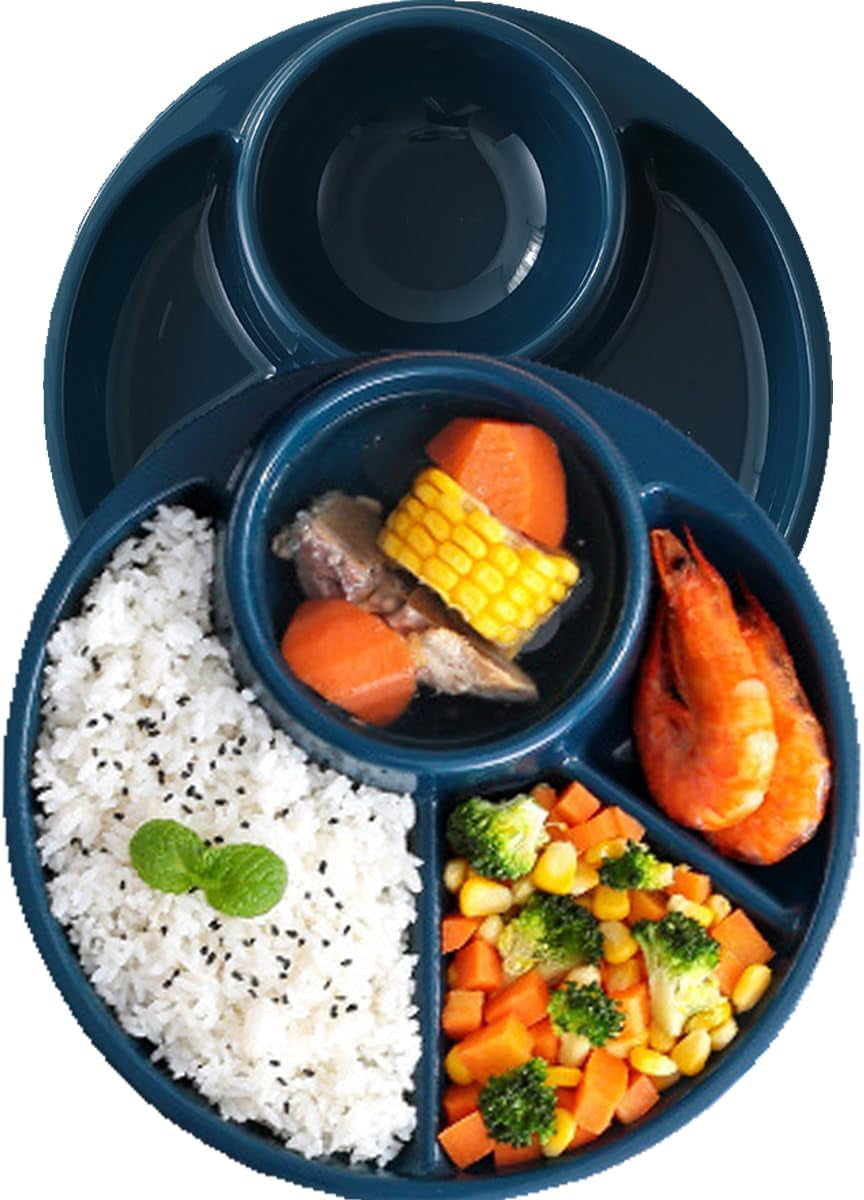 Unbreakable Divided Plates for Adults Portion Control Plates Set of 2 ...