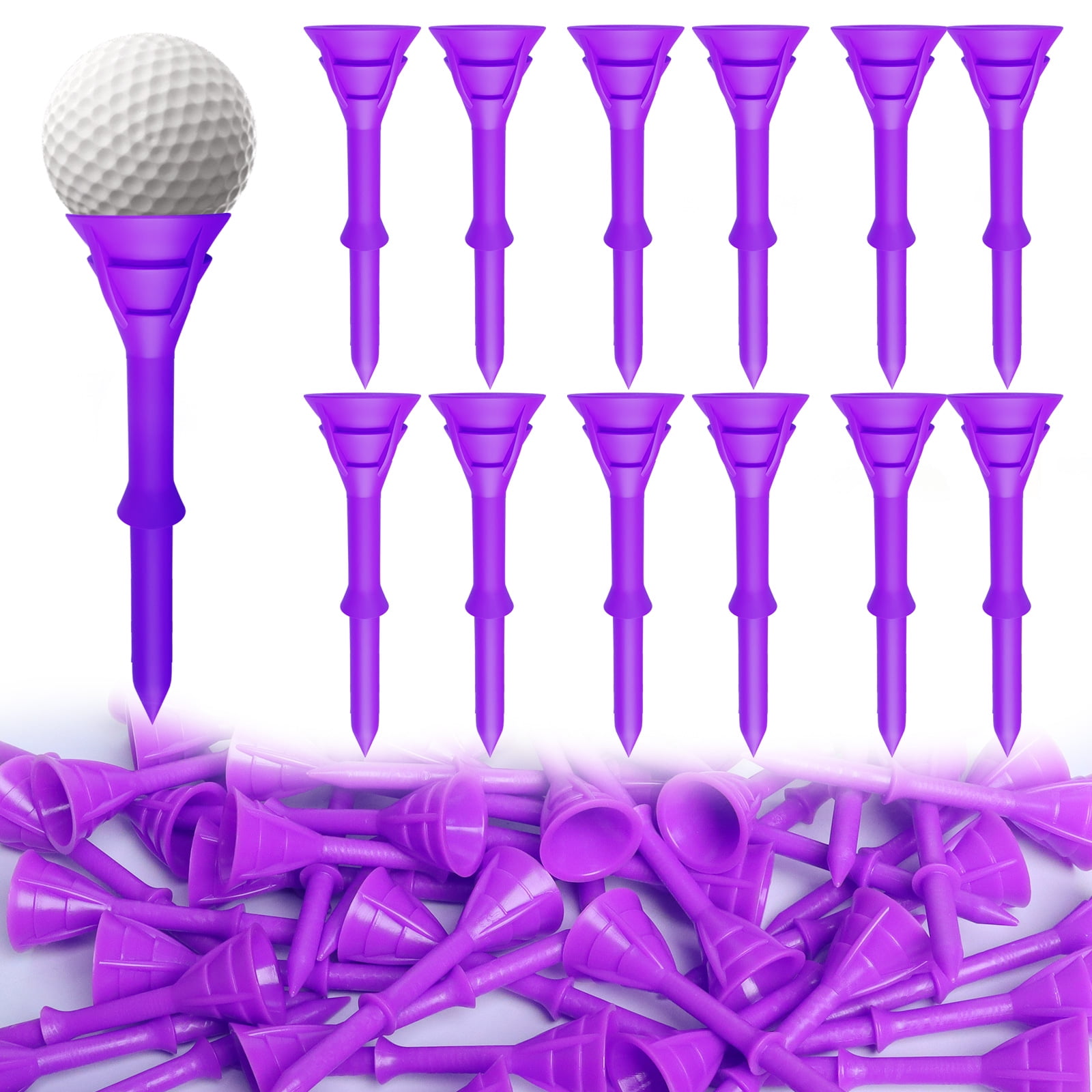 Unbreakable Golf Tees Plastic 3 1/4 inch Value 50 Pack, Low Friction ...