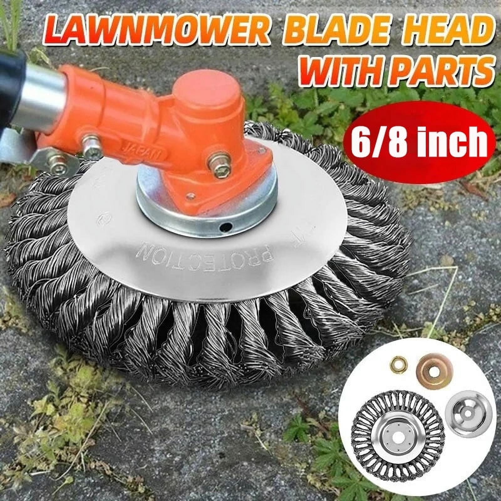 Unbreakable Lawn Mower Blade Head 6 Inch Garden Wire Wheel Mower Lawn ...