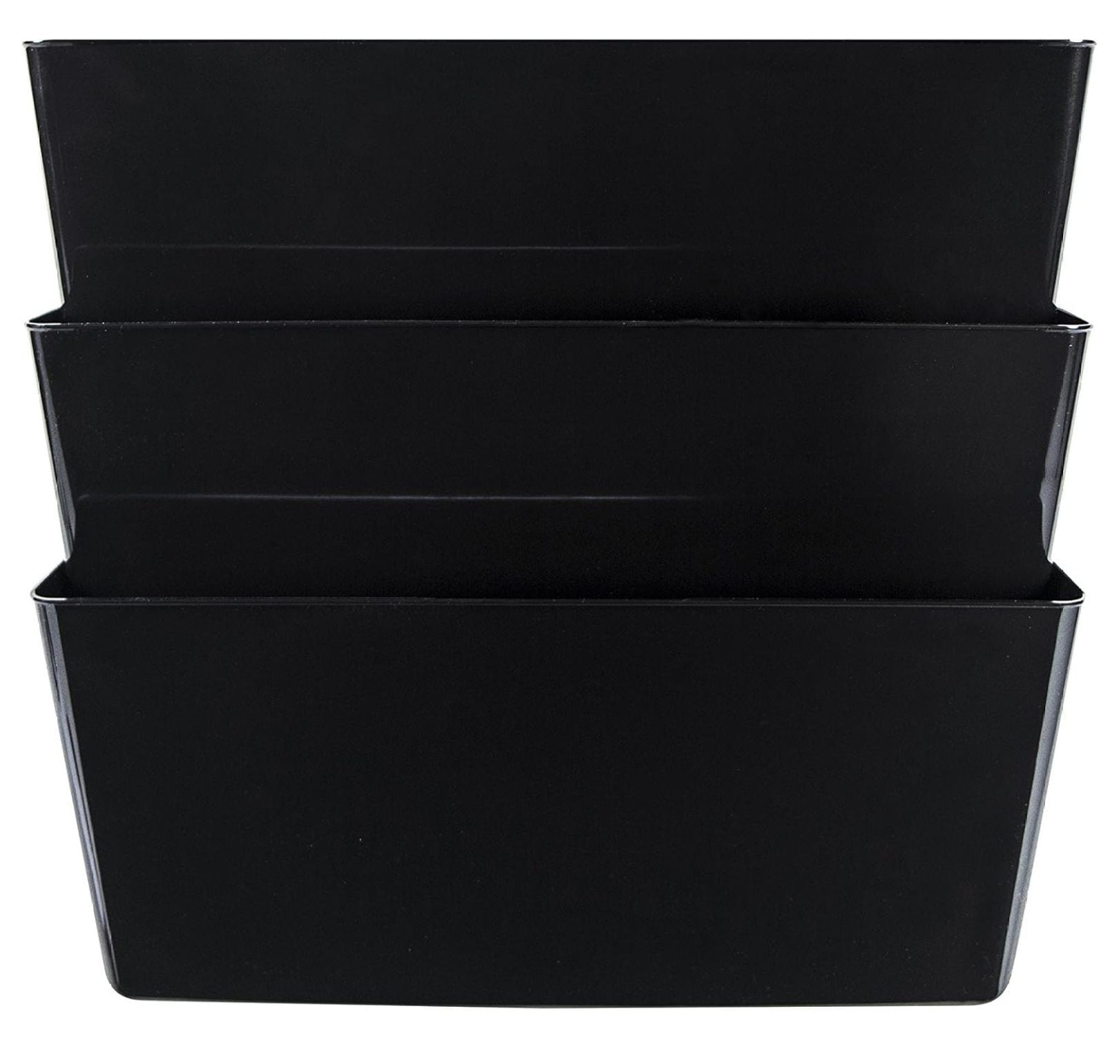 Unbreakable Letter Sized Wall Files, 3-Pack, Black, Case of 6 ...