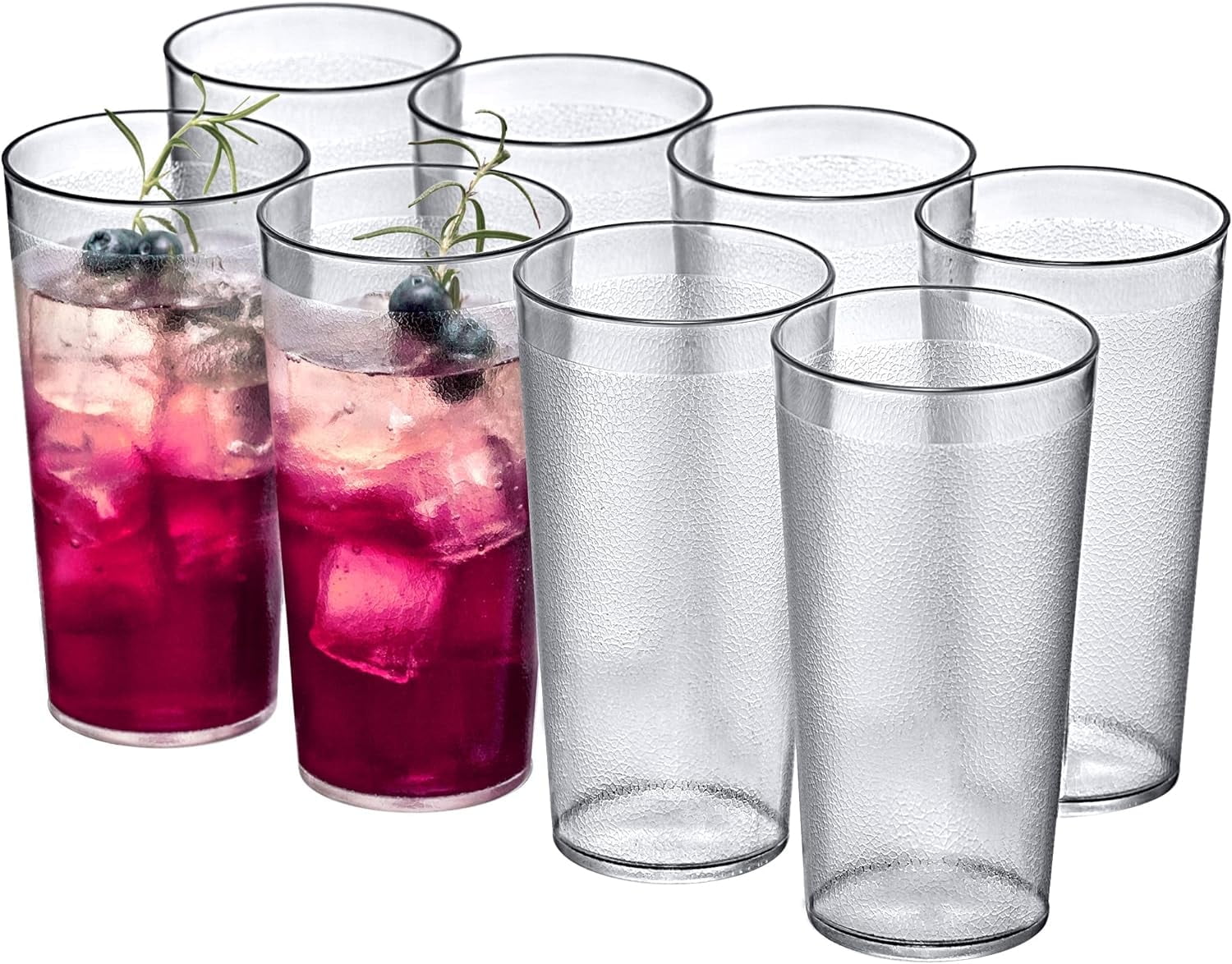 Unbreakable Plastic Drinking Glasses [Set of 8] Shatterproof Drinking ...