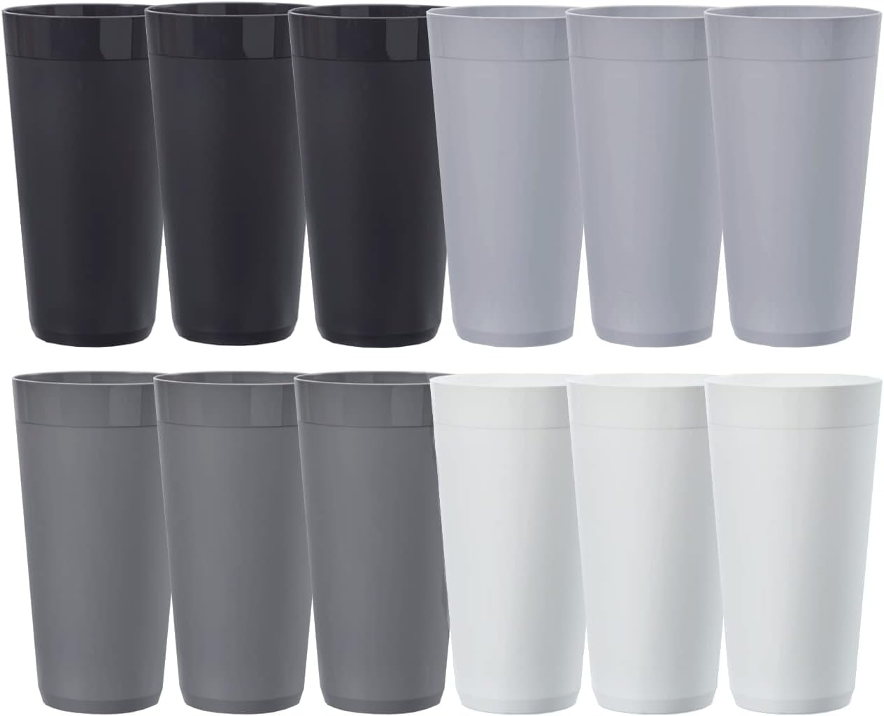 Unbreakable Plastic Stackable Water Tumblers in Grey Stone | Drinking ...