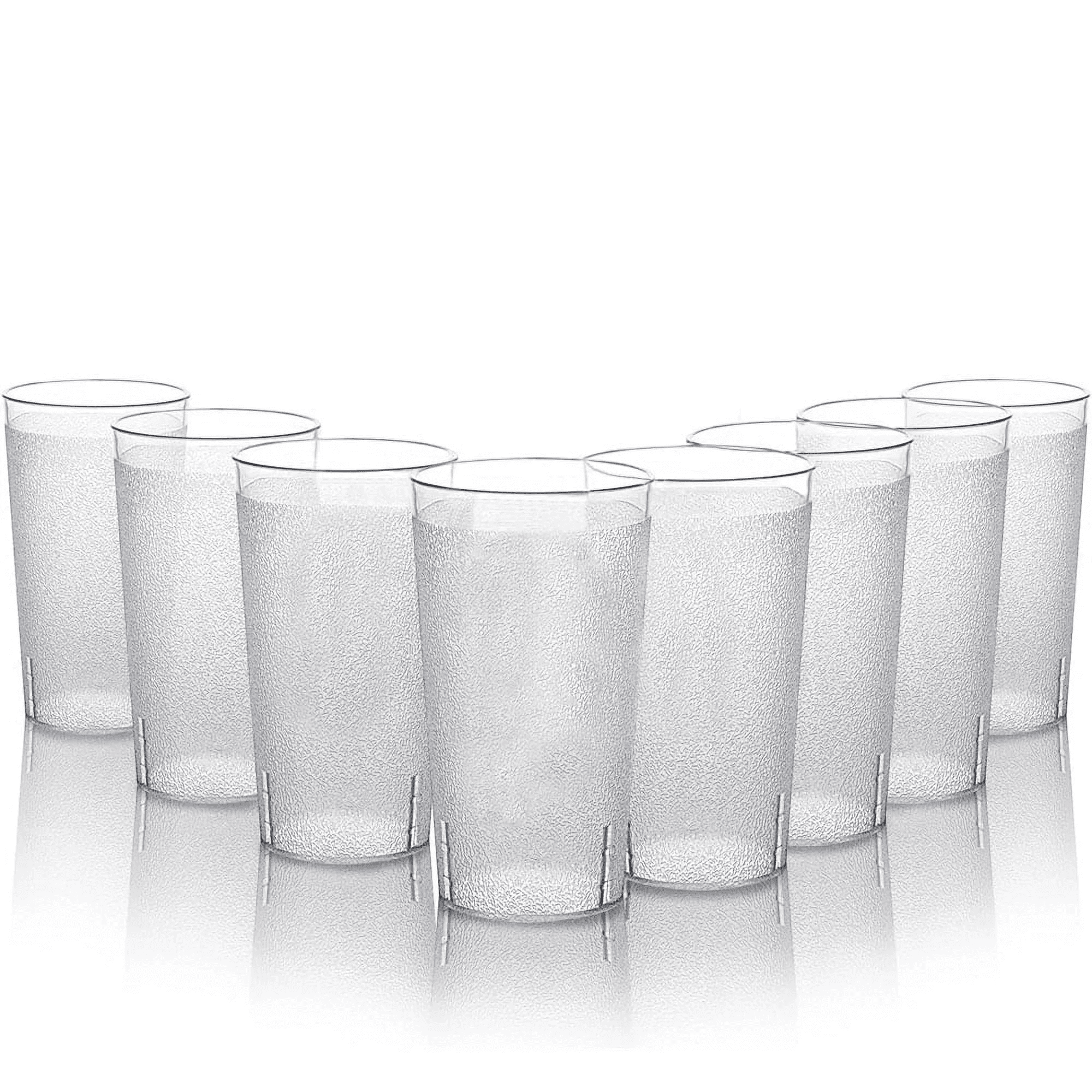 Unbreakable Plastic Tumbler Cups Set of 8, 12-ounce Water Cups, Clear ...