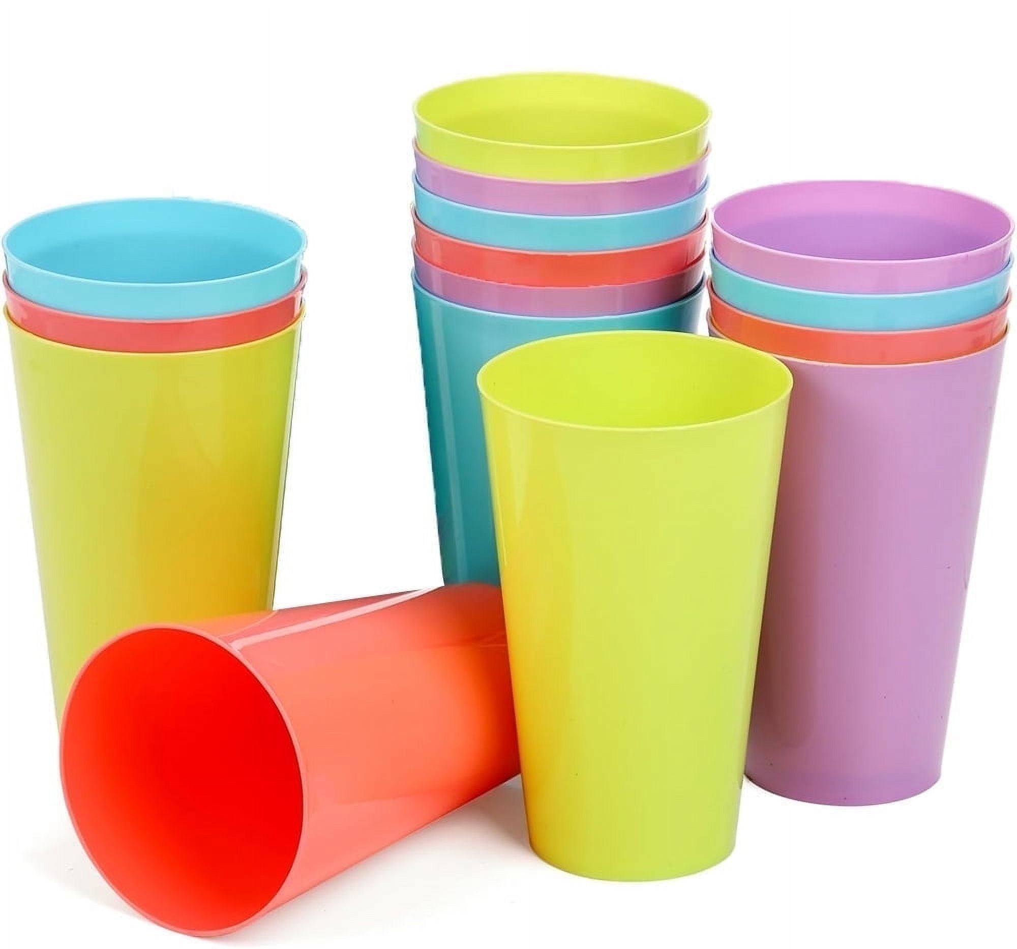 Unbreakable Plastic Tumblers Reusable, NOGIS 17.5 oz Plastic Drinking ...