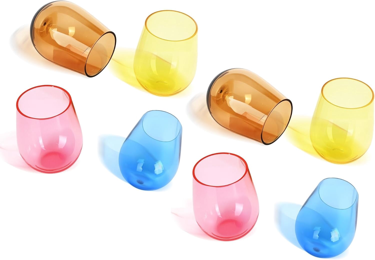 Unbreakable Poolside Acrylic Stemless Wine Glasses and Water Tumblers ...