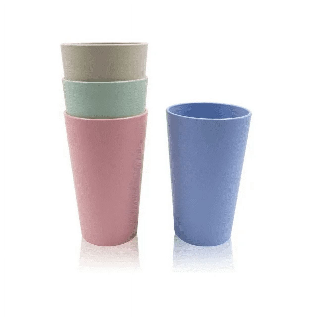 Unbreakable Reusable Drinking Cup,Wheat Straw Cups, 4PCS Plastic Cups ...