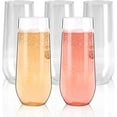 Unbreakable Reusable Plastic Stemless Champagne Flutes Set Of 24 Ideal