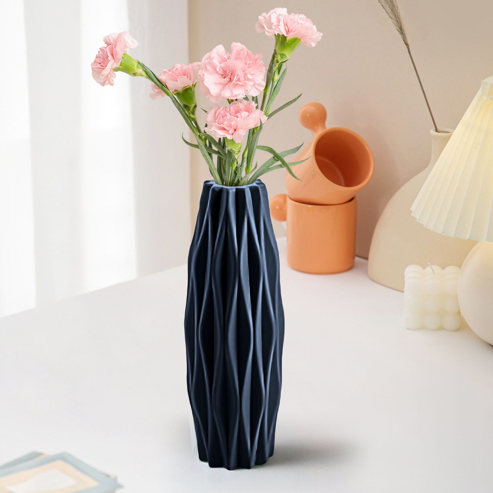 Unbreakable Vase for Flowers, Flower Vase Ceramic Look Plastic Vase for ...