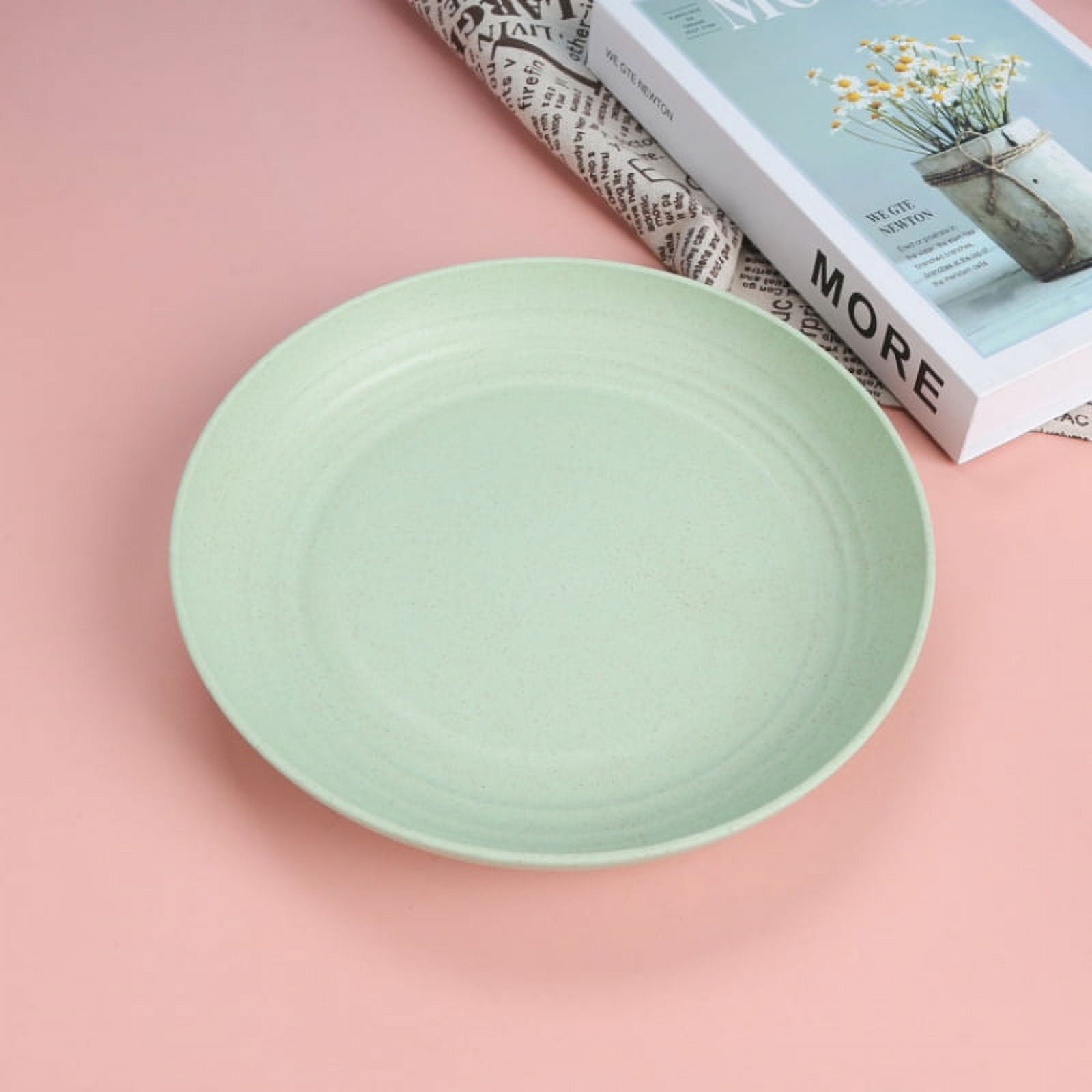 Unbreakable Wheat Straw Plates, 10 Inches Deep Dinner Plates, Reusable ...