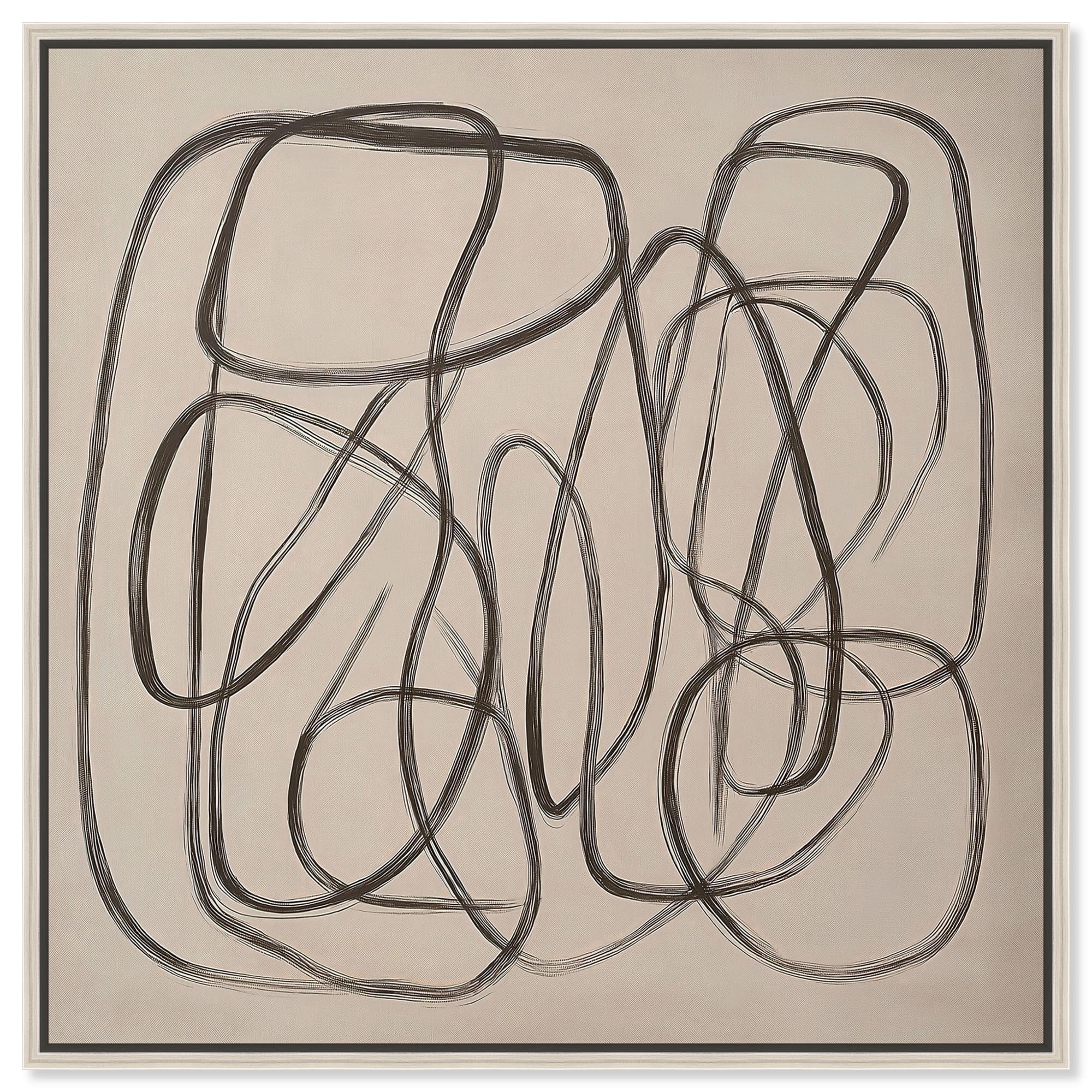 Unbroken Line I Canvas Boho Abstract Art by Art Remedy, Silver Frame ...